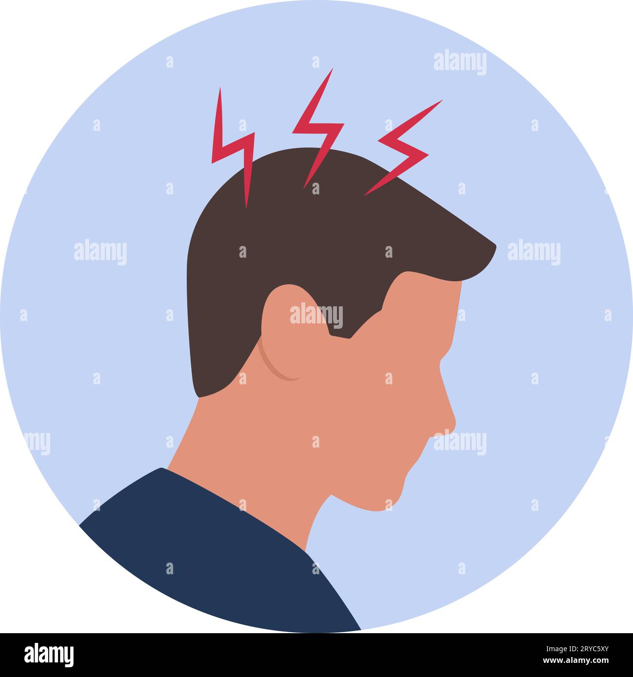 Man with headache, isolated medical icon Stock Vector Image & Art - Alamy
