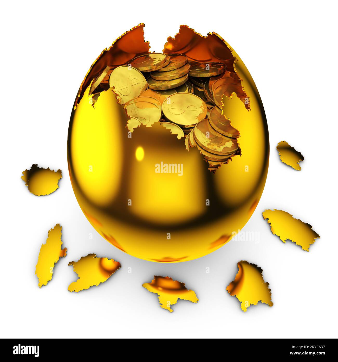 Egg with dollar coins Stock Photo - Alamy