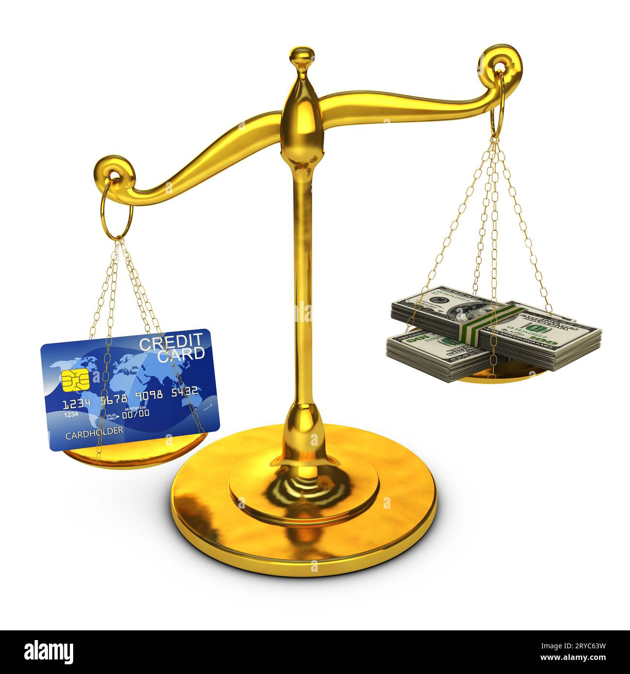 Gold scales and money Stock Photo - Alamy