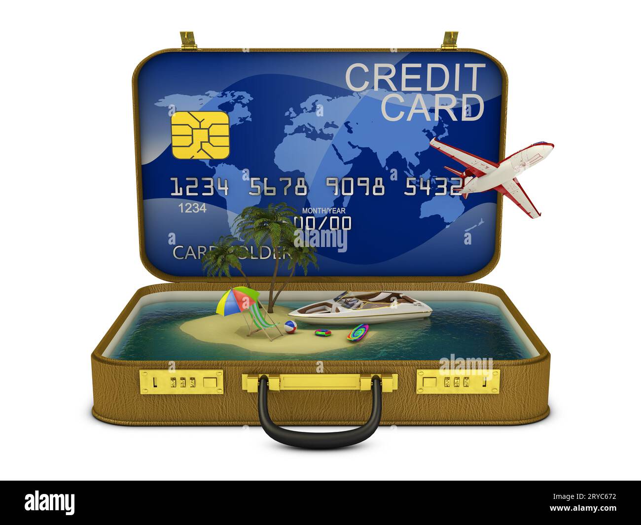 Credit card with plane hi-res stock photography and images - Alamy
