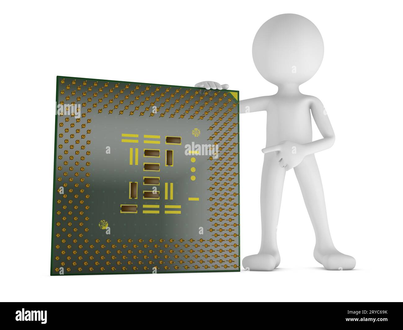 Businessman showing chip cpu hi-res stock photography and images - Alamy