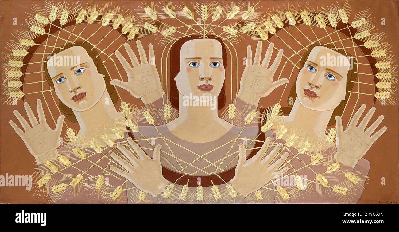 Maruja Mallo/ Canto de las espigas, 1939. Óleo sobre lienzo. 118 x 233 ...