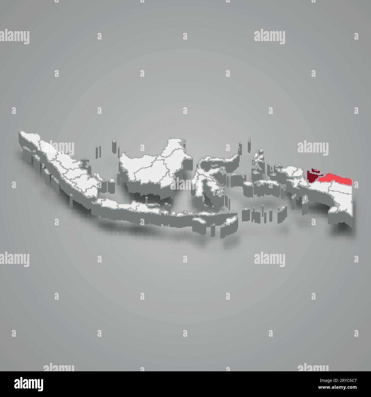 Papua province location Indonesia 3d isometric map Stock Vector Image ...