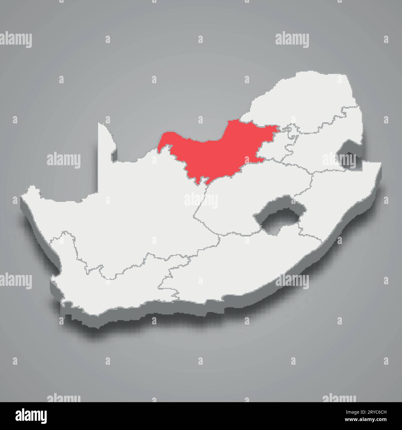 state location within South Africa 3d isometric map Stock Vector Image ...