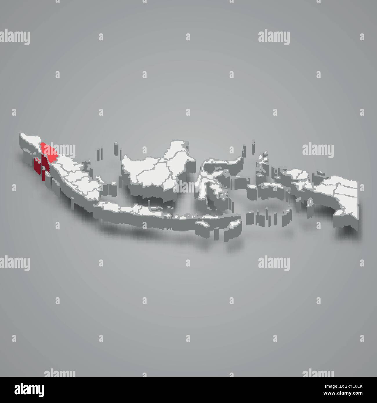 North Sumatra province location Indonesia 3d isometric map Stock Vector ...