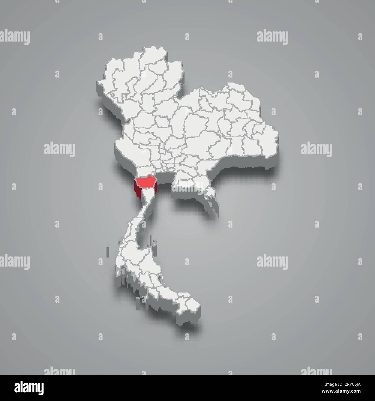 Phetchaburi outline map hi-res stock photography and images - Alamy