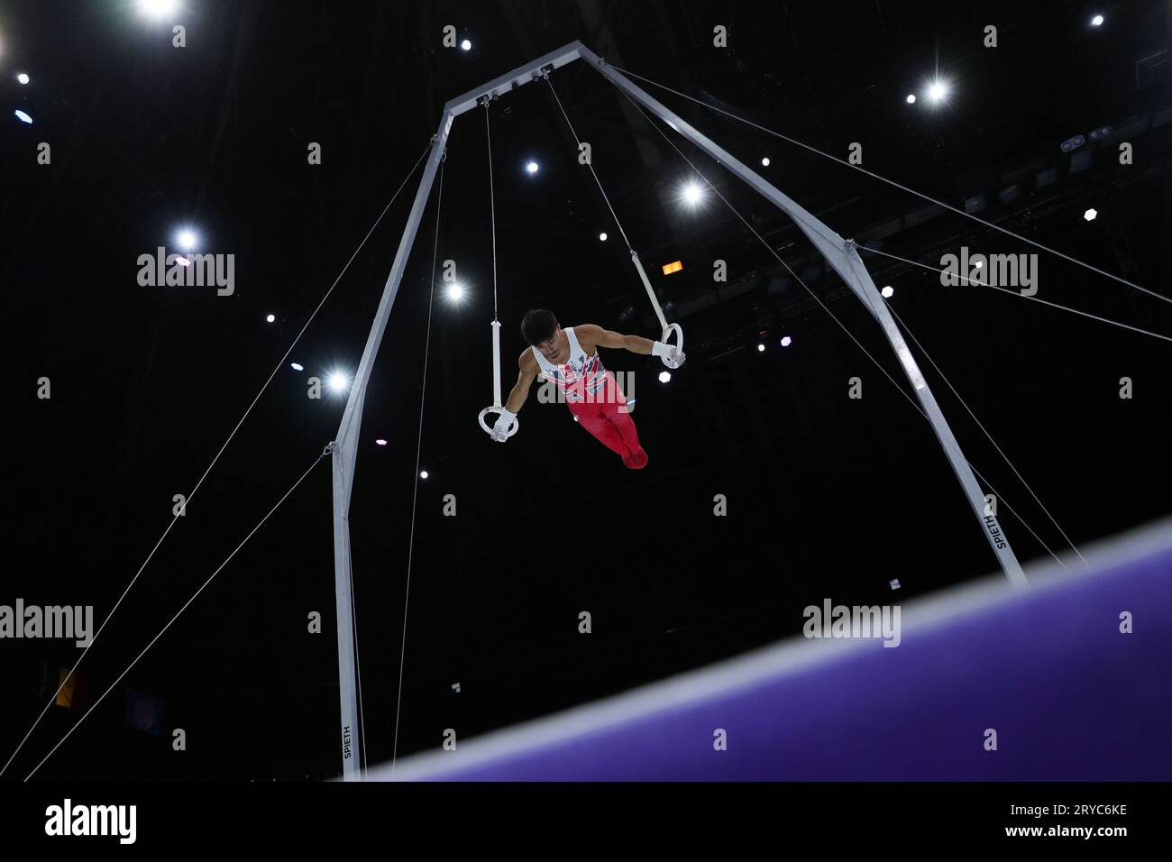 Antwerp, Belgium. 30th Sep, 2023. Jake Jarman of Great Britain competes ...