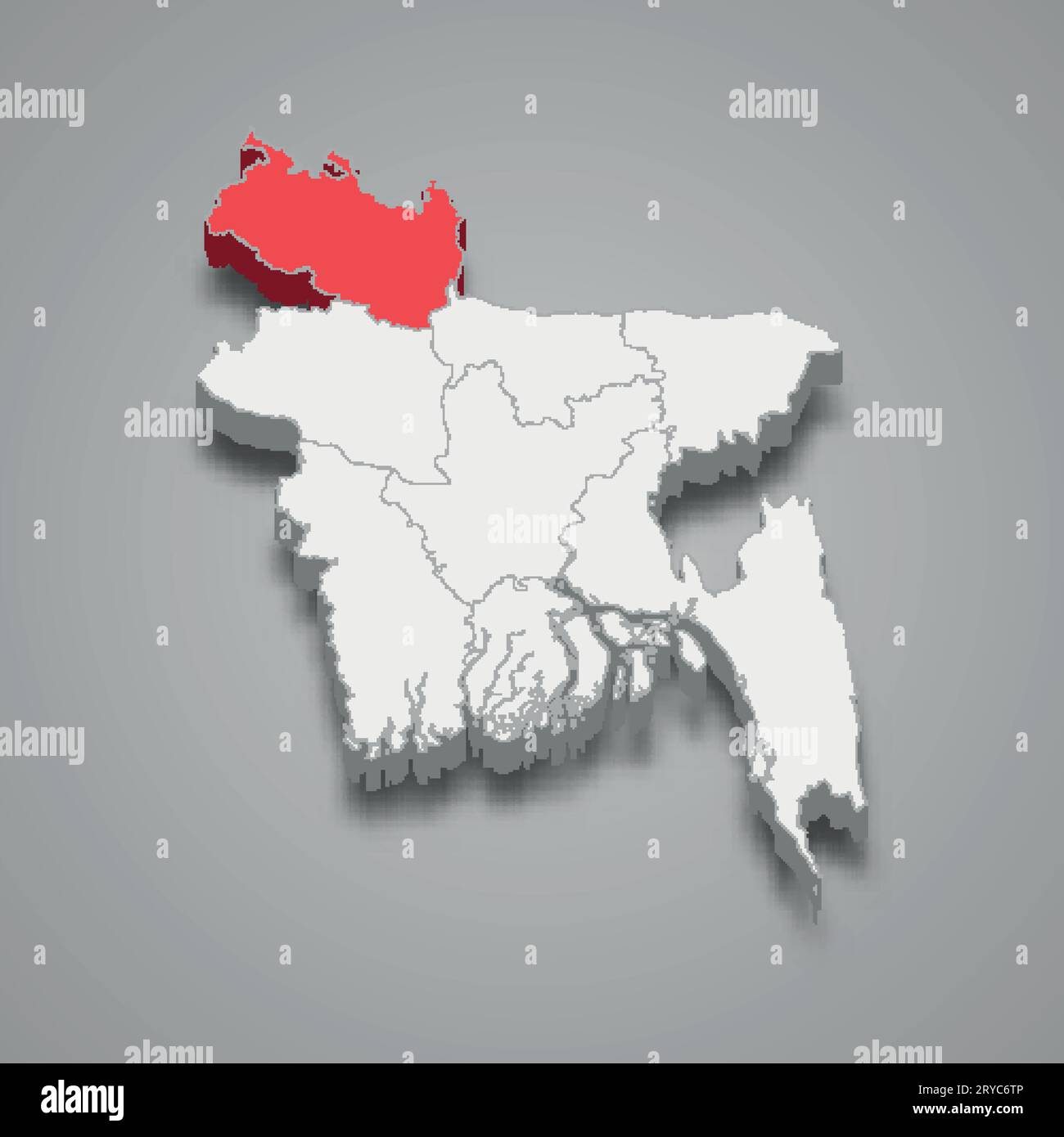 Rangpur vector outline map hi-res stock photography and images - Alamy