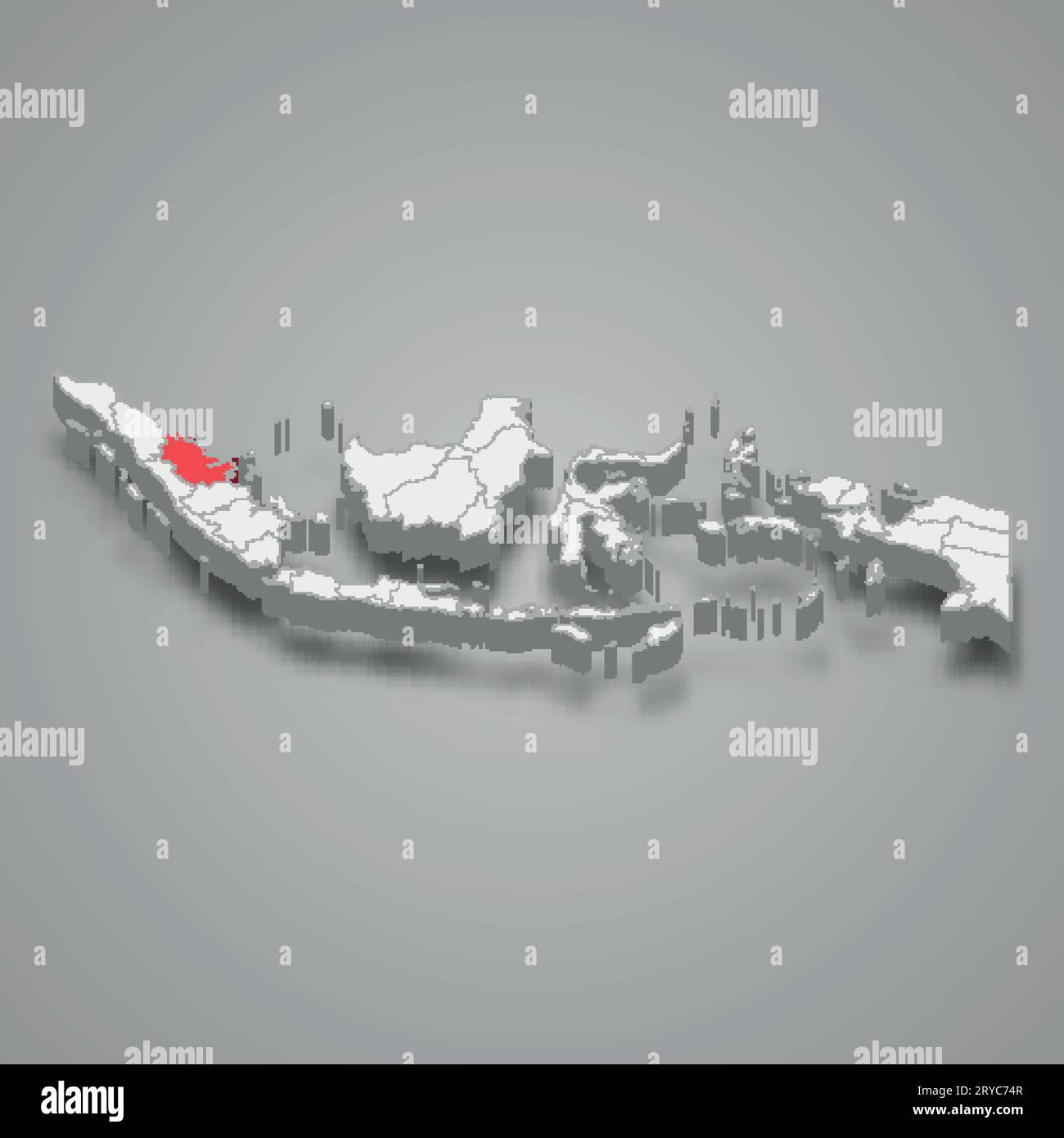 Riau province location Indonesia 3d isometric map Stock Vector Image ...
