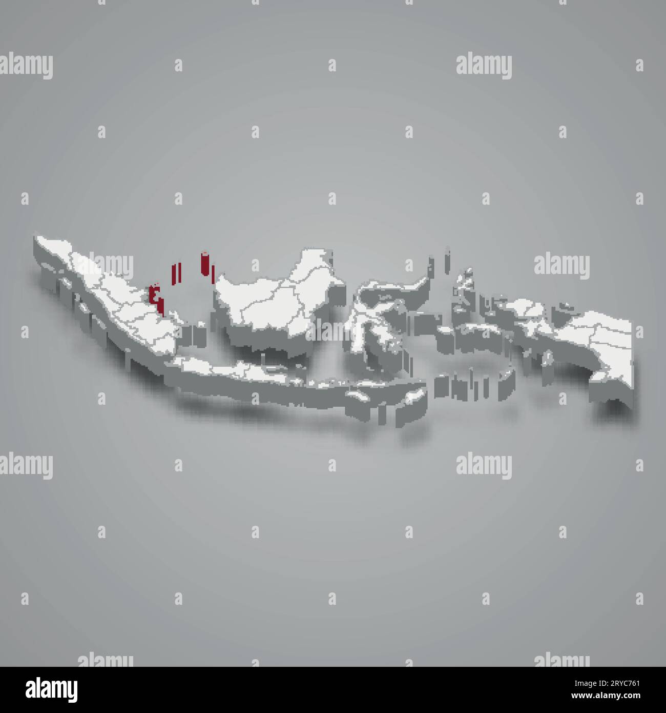 Riau Islands province location Indonesia 3d isometric map Stock Vector ...