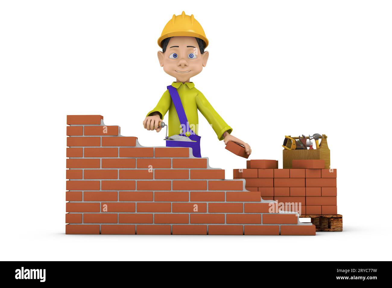 Helmet bricks trowel Cut Out Stock Images & Pictures - Alamy