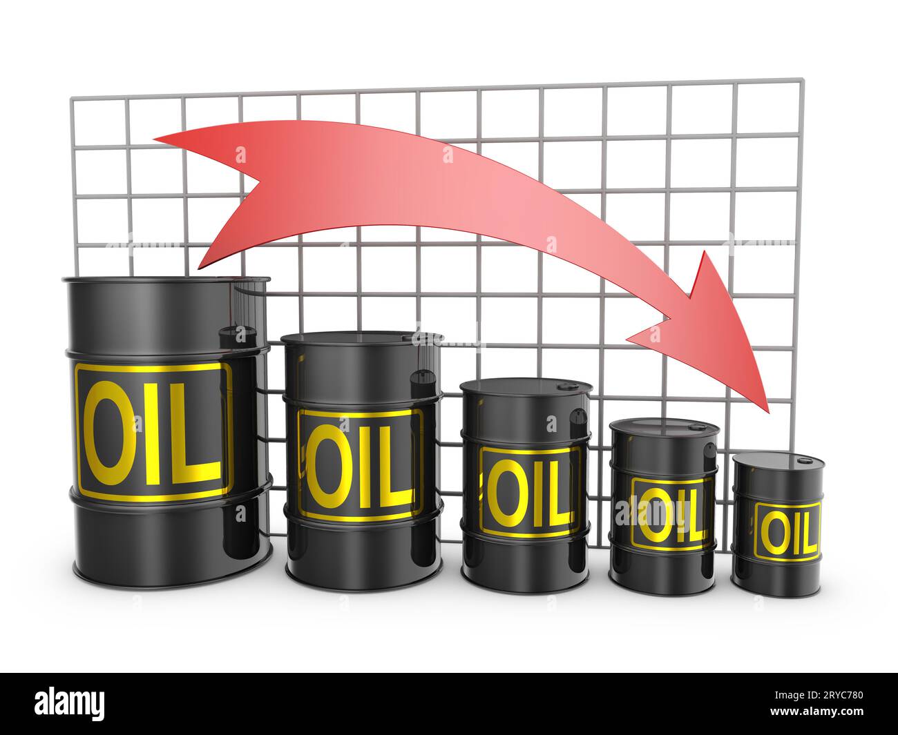 Barrels oil falling arrow hi-res stock photography and images - Alamy