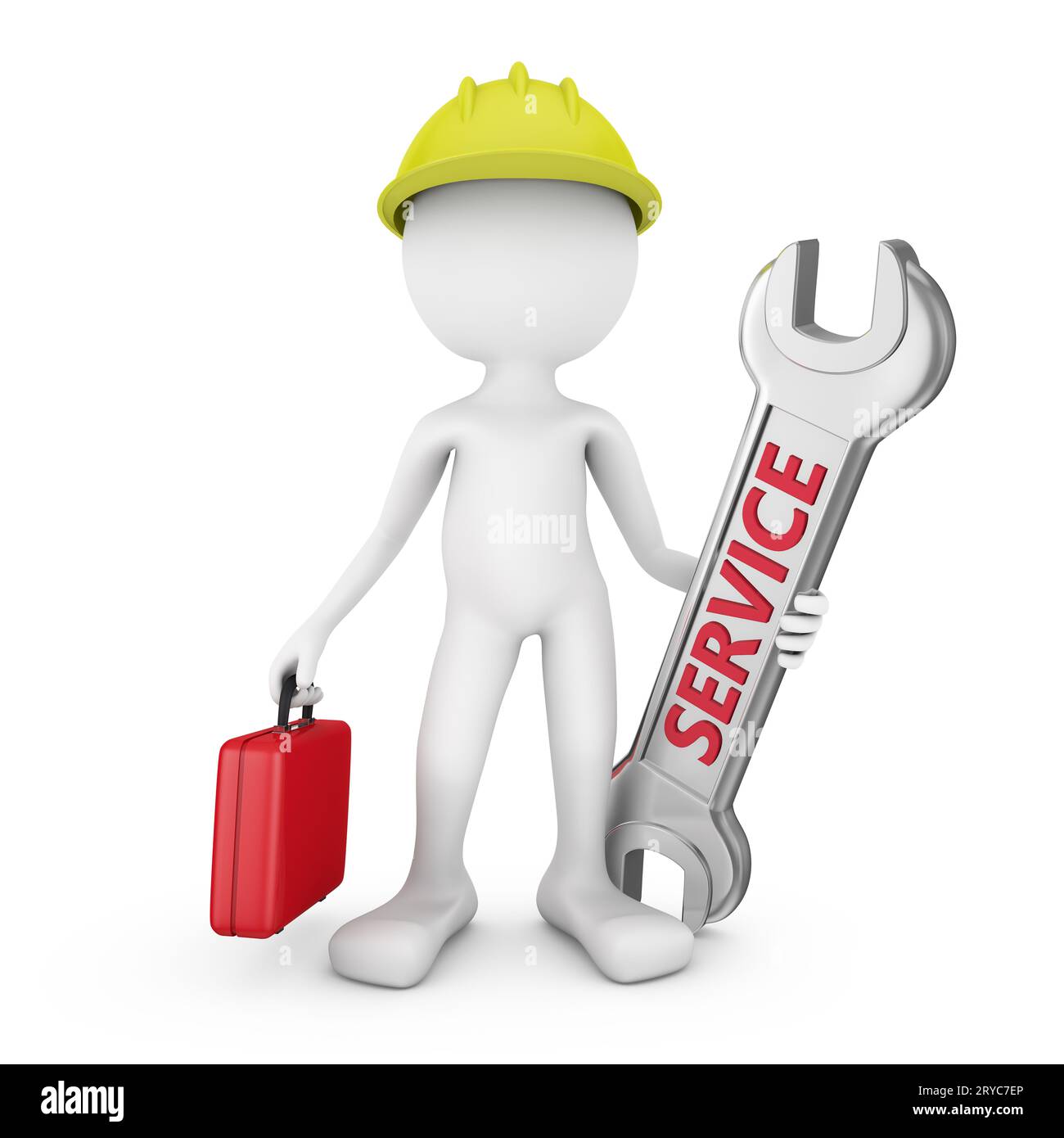 3d man engineer toolbox wrench hi-res stock photography and images - Alamy