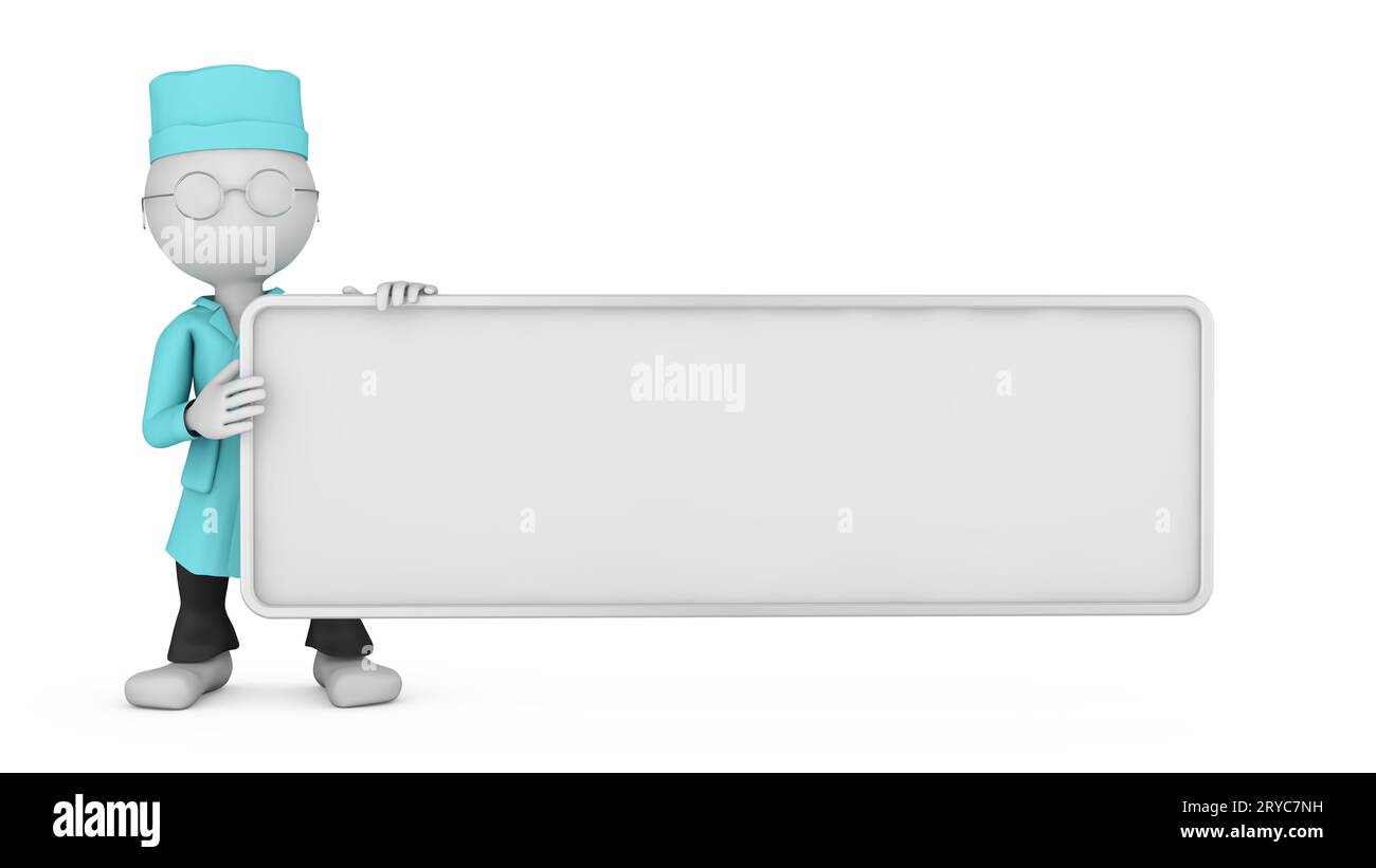 Doctor with a signboard Stock Photo - Alamy