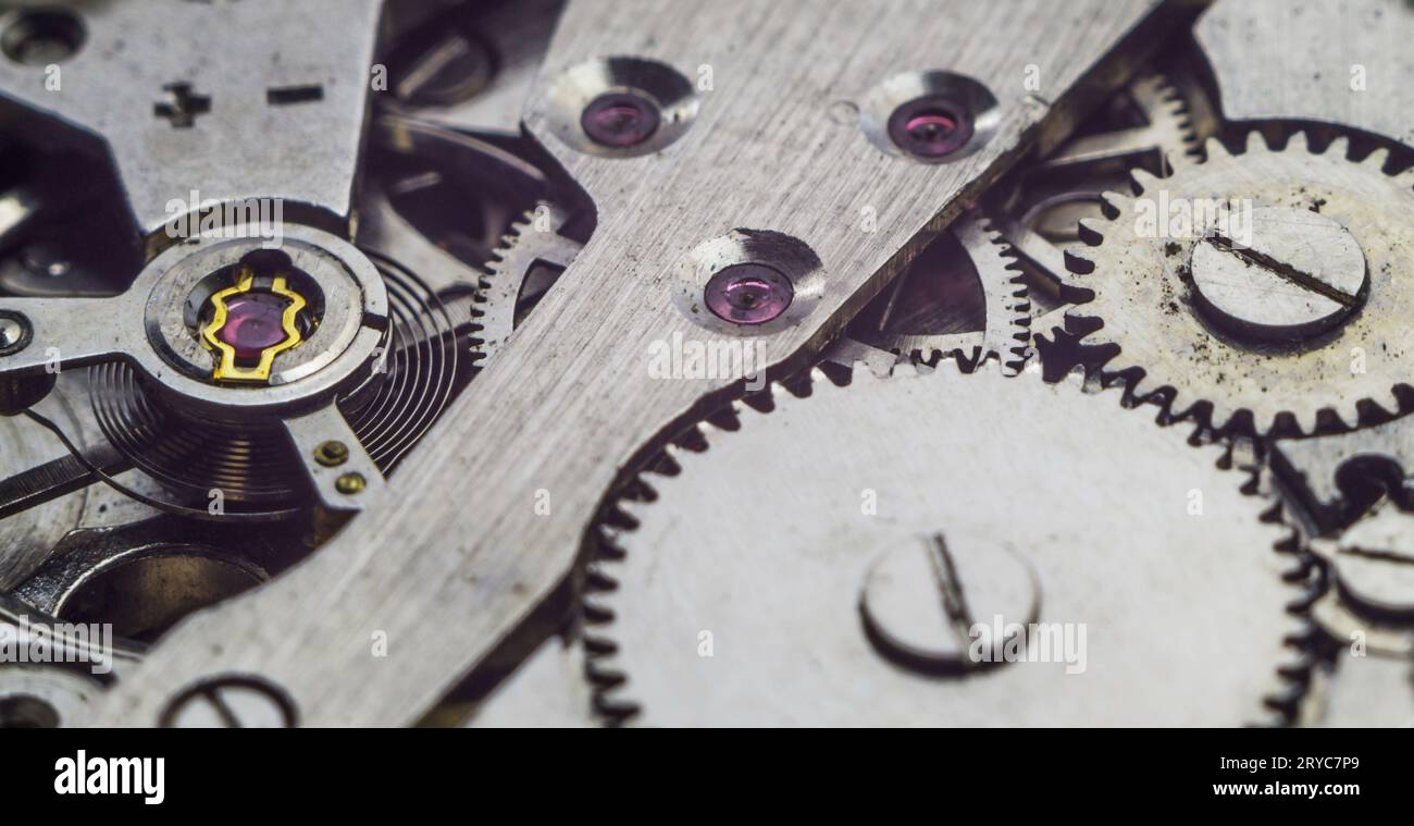 Vintage clock mechanism close hi-res stock photography and images - Alamy