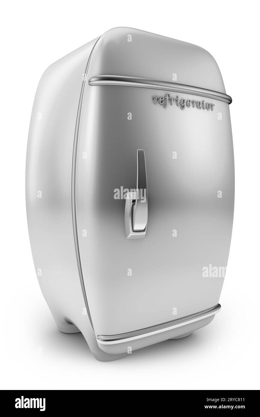 Swollen retro a refrigerator Stock Photo - Alamy