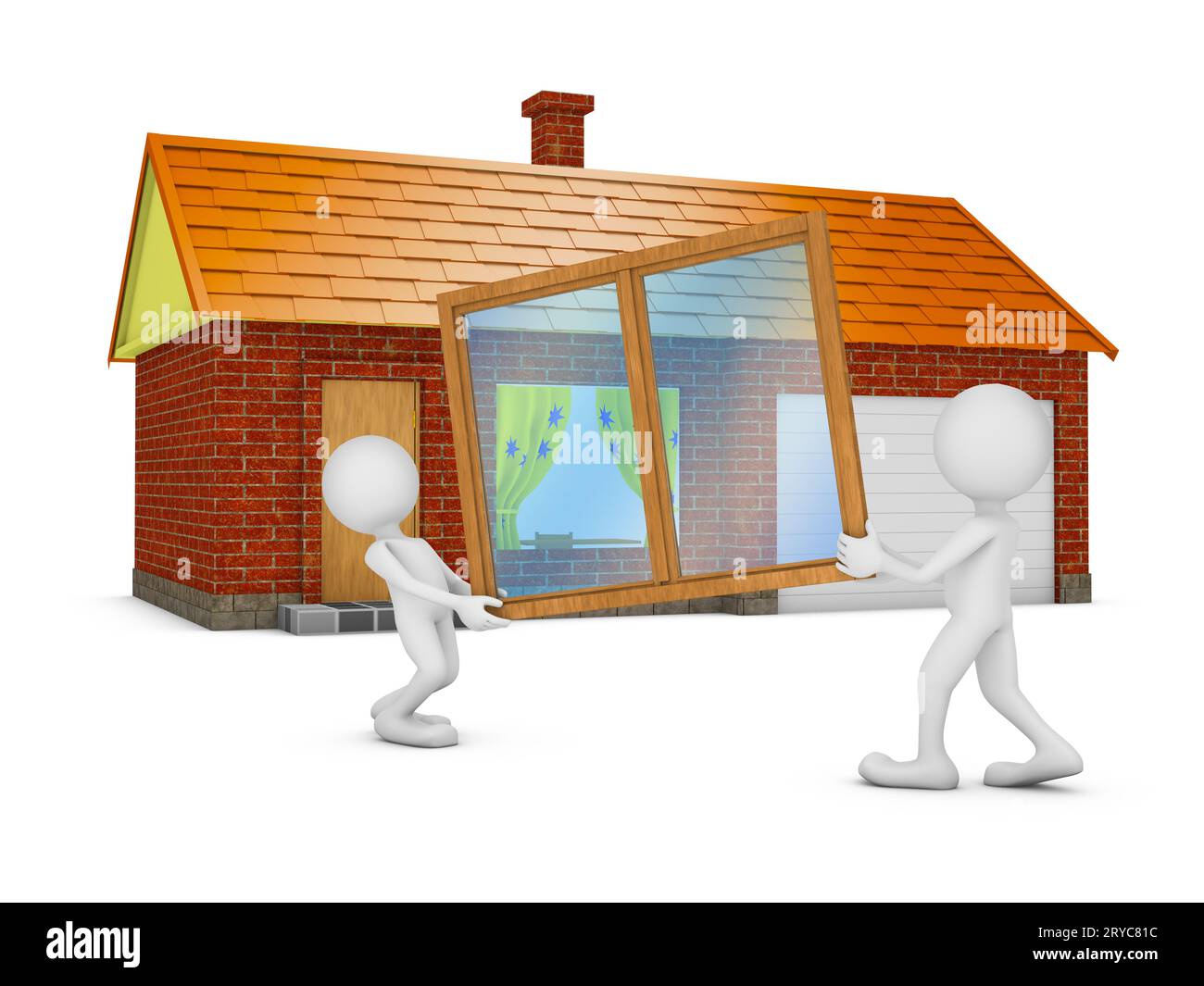 Two white house windows Cut Out Stock Images & Pictures - Alamy