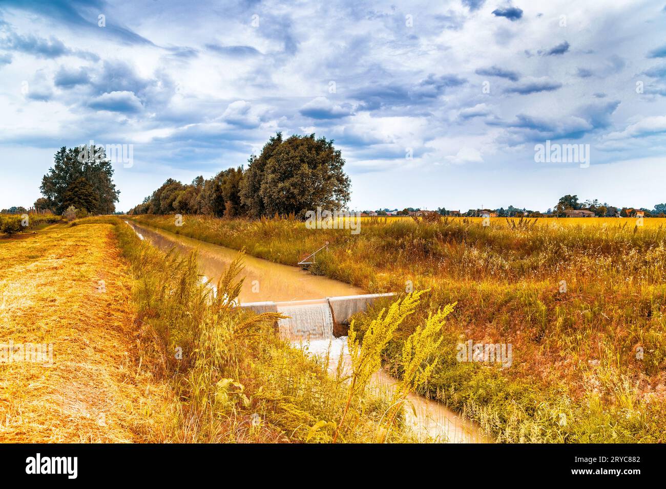 Farming channel for the collection of the waters Stock Photo - Alamy