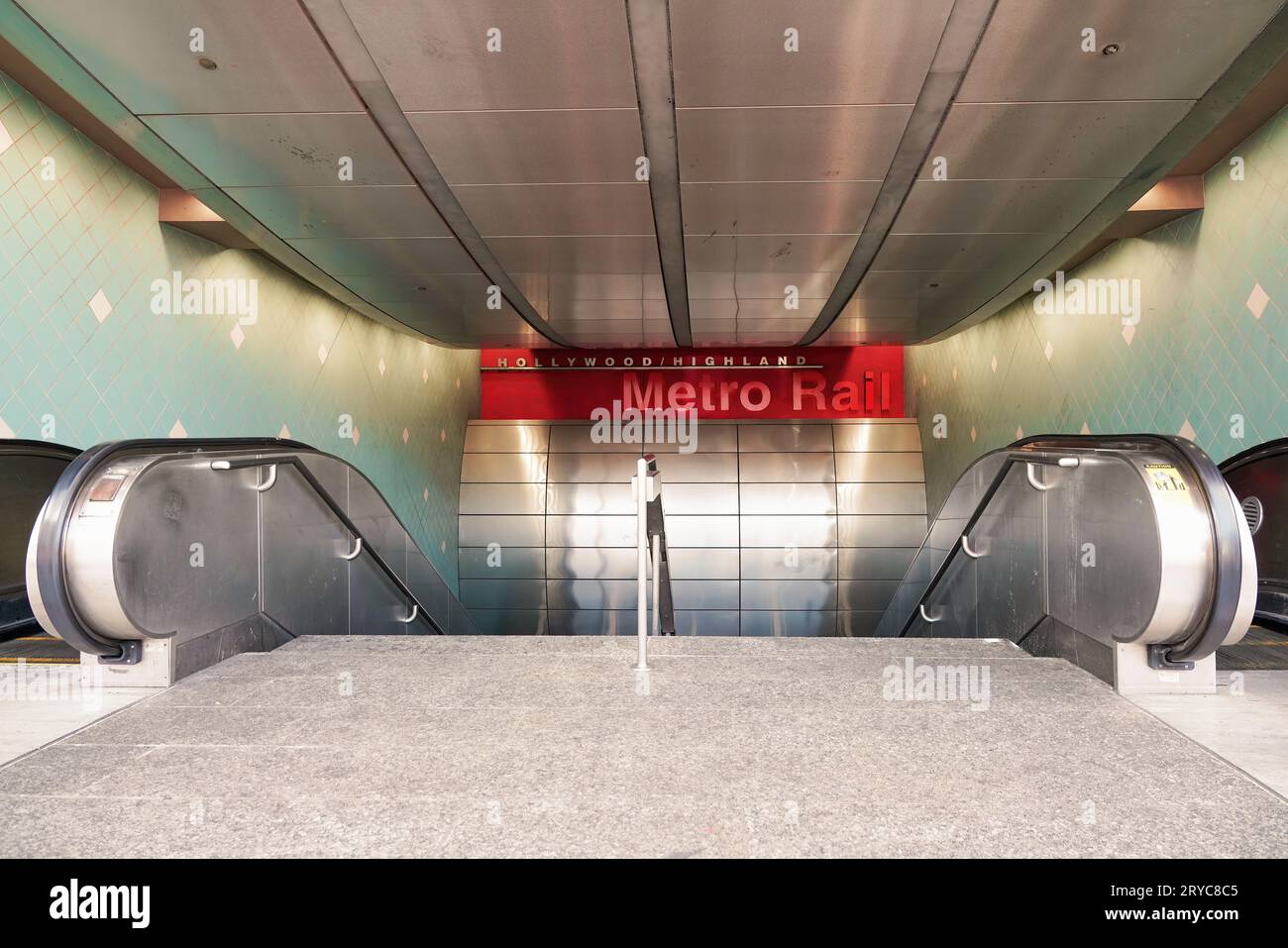 Los Angeles Metro Rail. Public transport in LA. Hollywood Highland ...