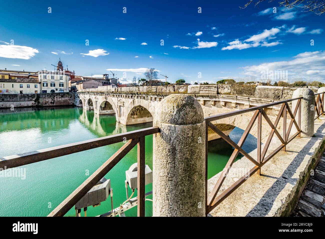 Tiberius Bridge in Rimini Stock Photo - Alamy