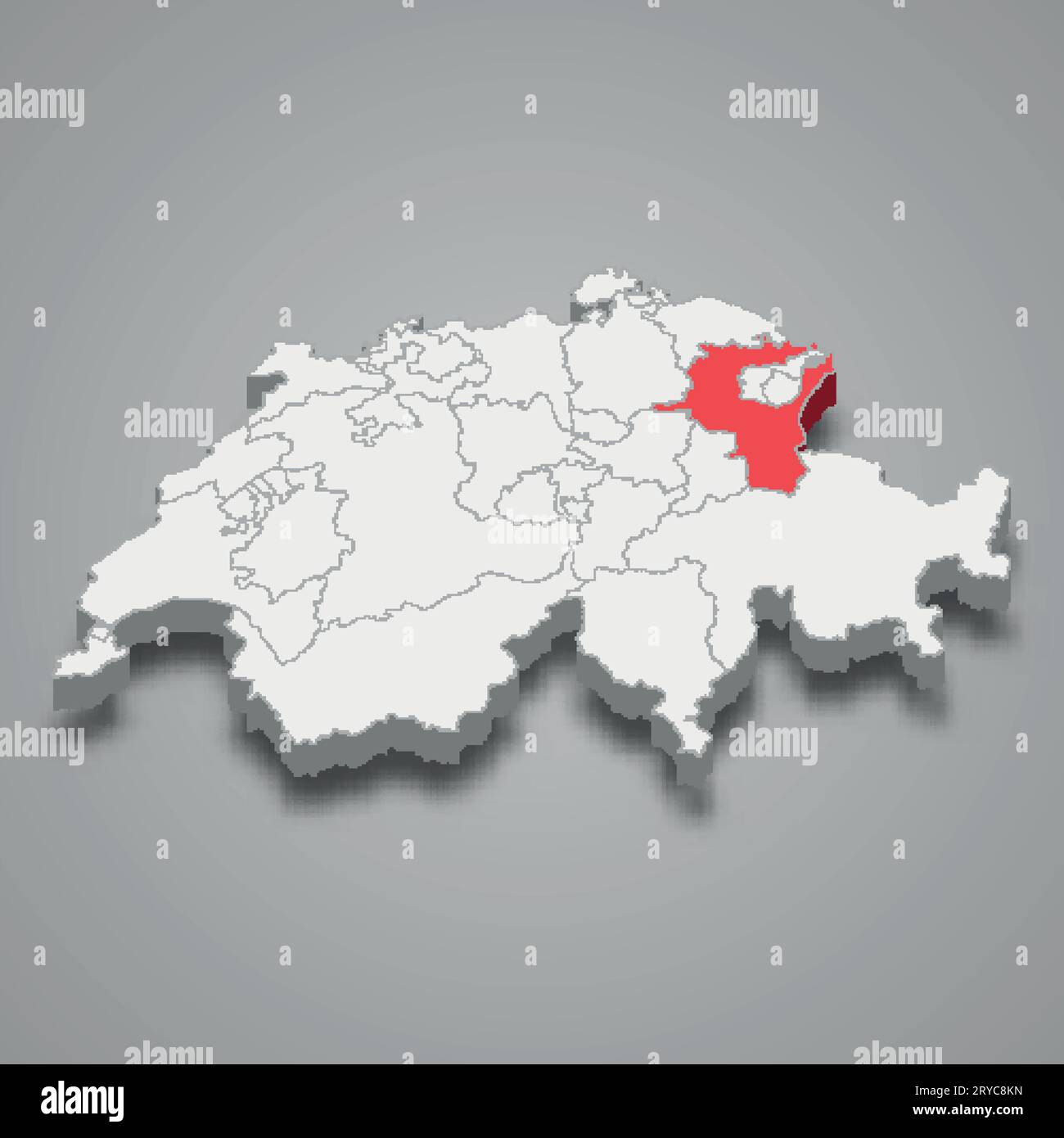 St gallen map hi-res stock photography and images - Alamy