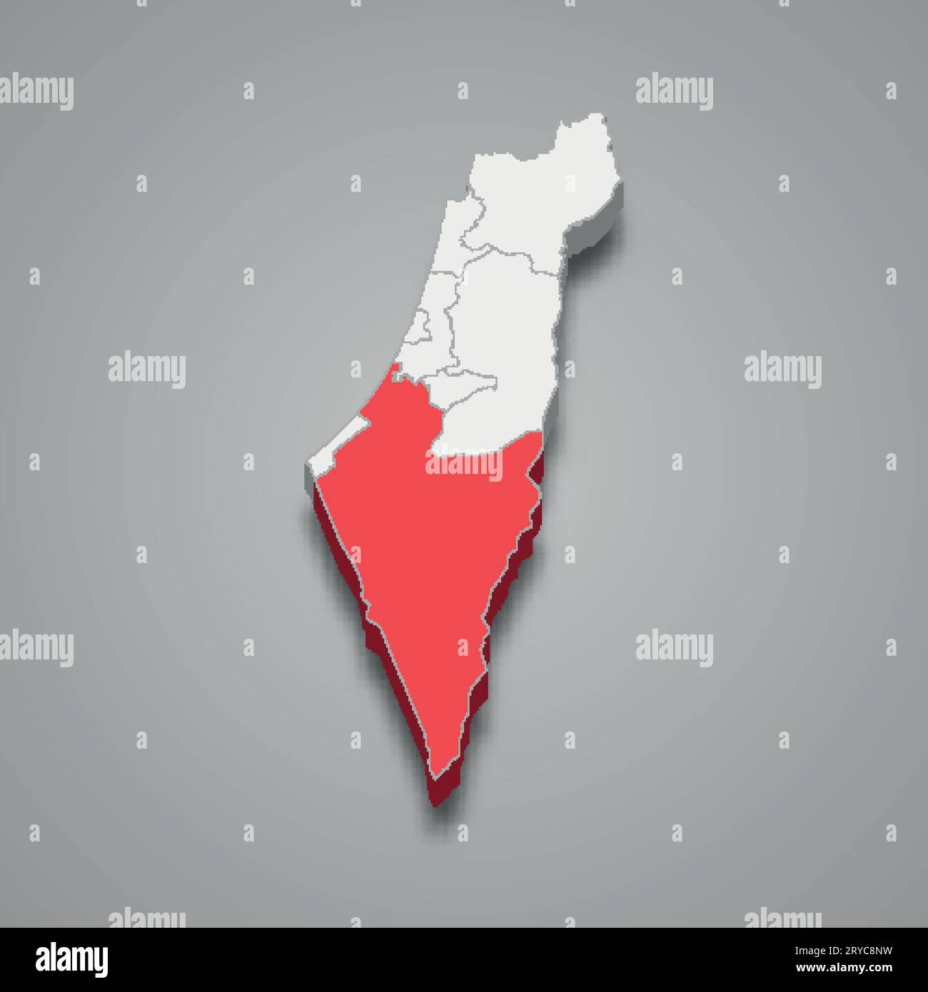 Southern district location within Israel 3d isometric map Stock Vector ...