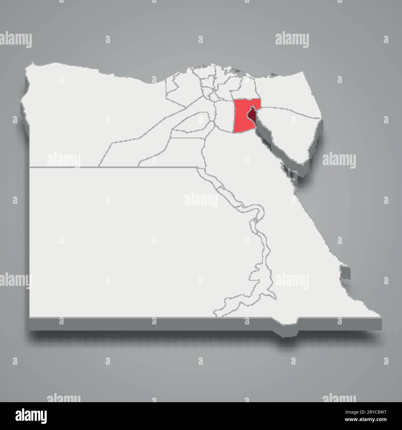 region location within Egypt 3d isometric map Stock Vector Image & Art ...
