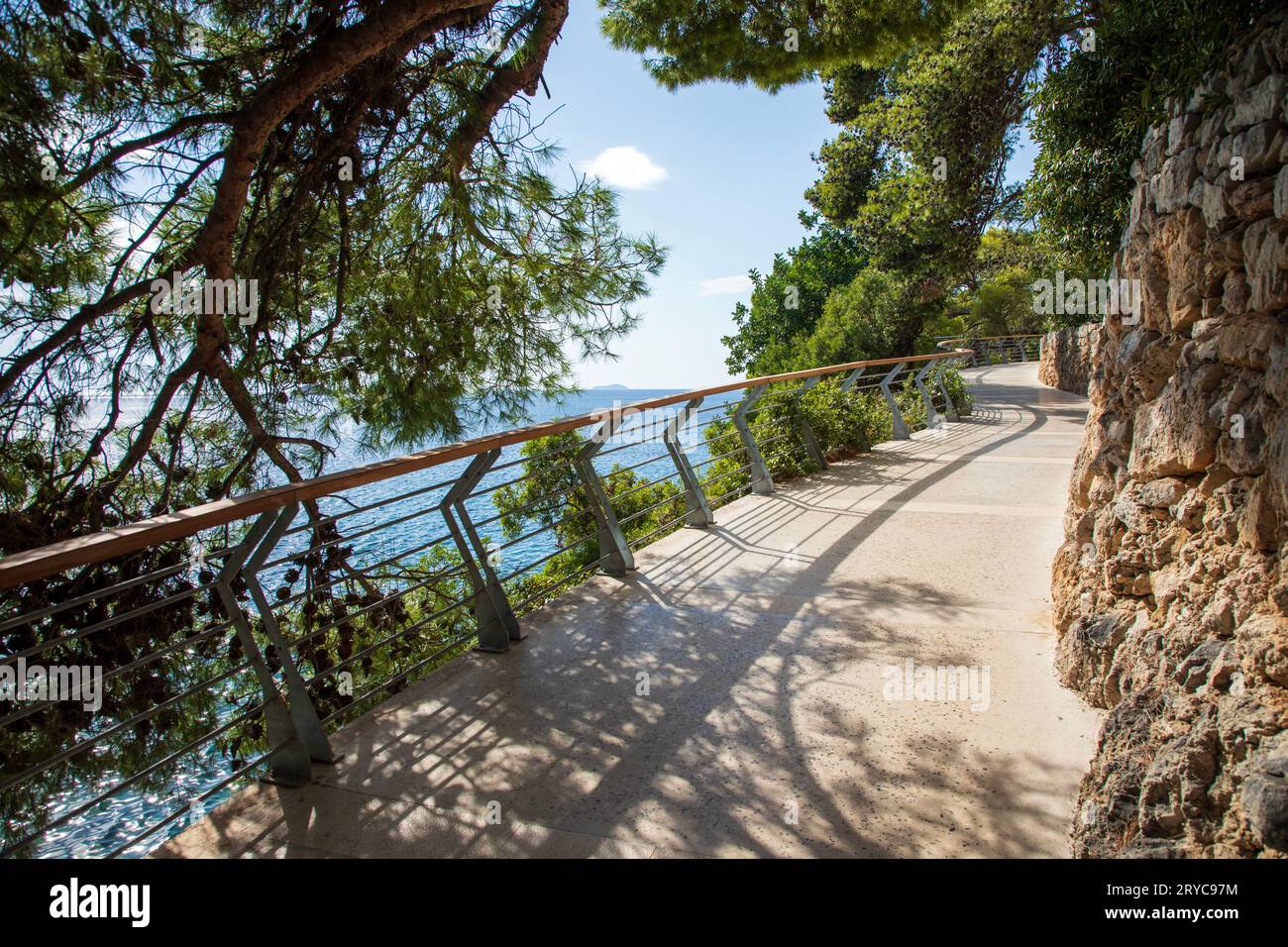Promenade along the sea in Dubrovnik's area of Lapad Stock Photo - Alamy