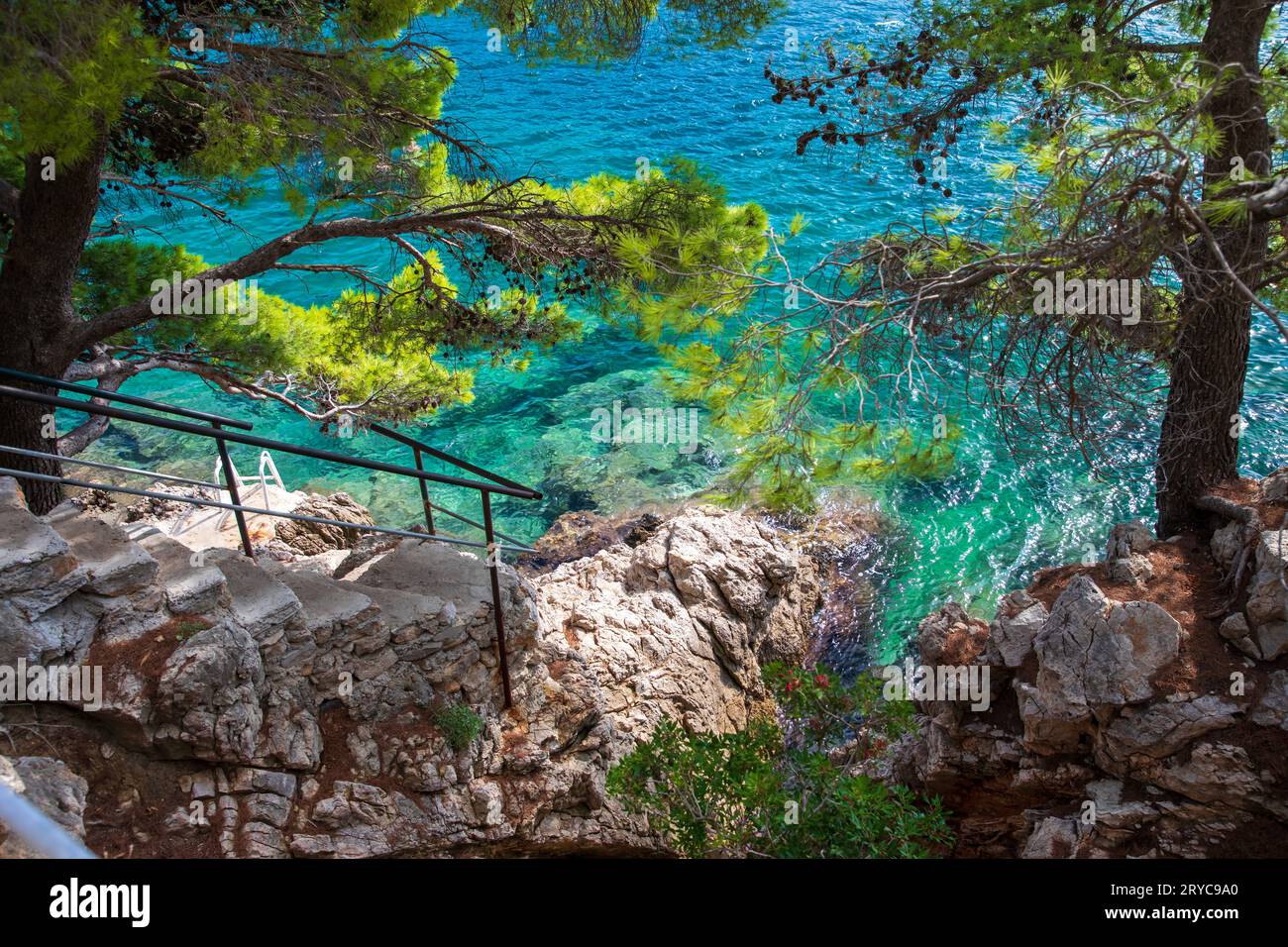 Promenade along the sea in Dubrovnik's area of Lapad Stock Photo - Alamy