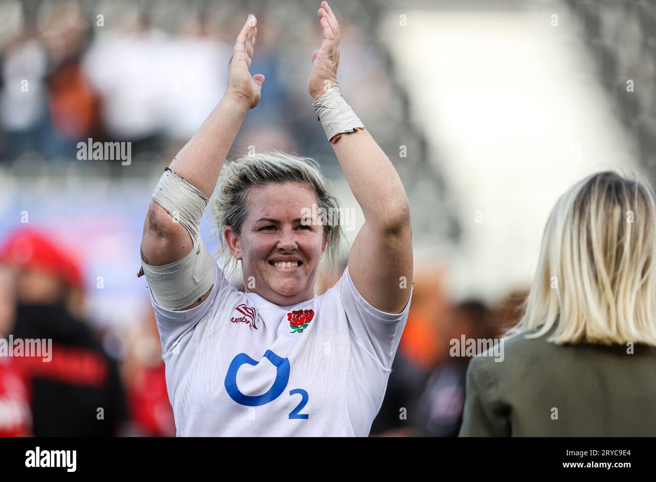 England's Marlie Packer celebrates after the second test match at ...