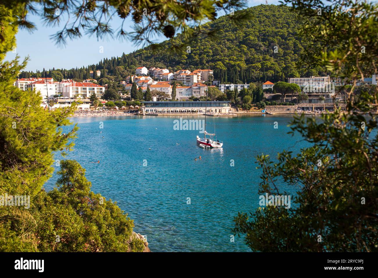 Dubrovnik, Croatia - September 14th, 2023 : Lapad beach, part of ...