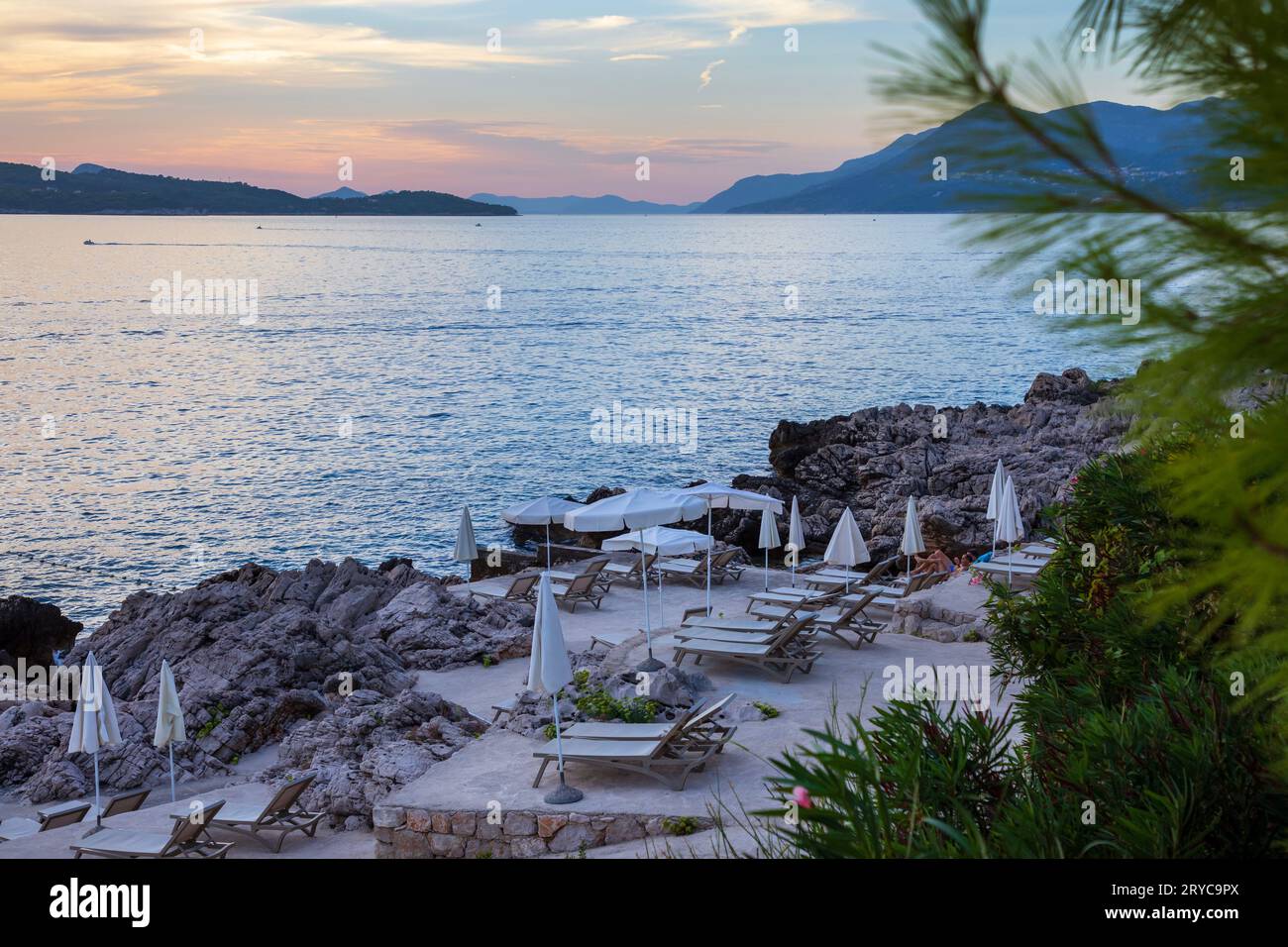 Dubrovnik, Croatia - September 14th, 2023 : Lapad beach, part of ...