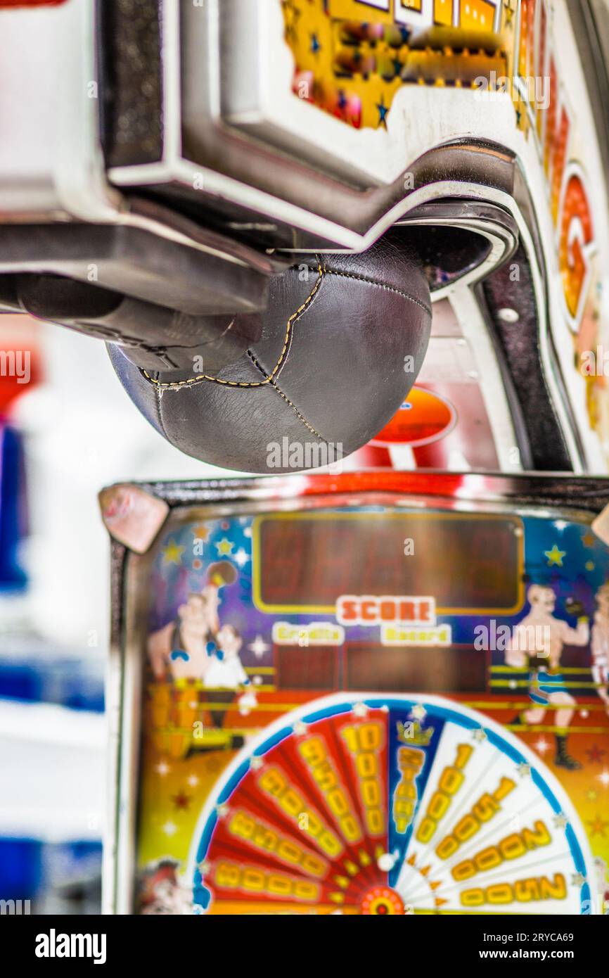 Fun fair punch ball Stock Photo - Alamy
