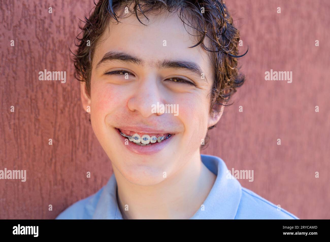 Boy with braces hi-res stock photography and images - Alamy