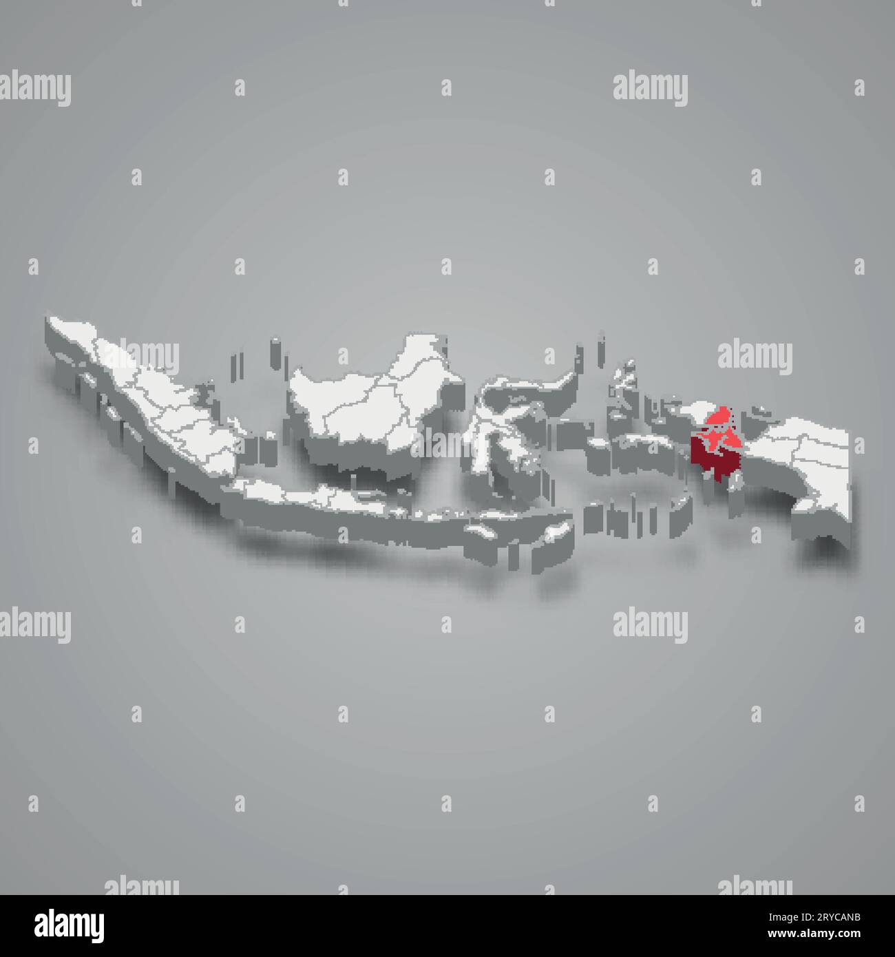 West Papua province location Indonesia 3d isometric map Stock Vector ...