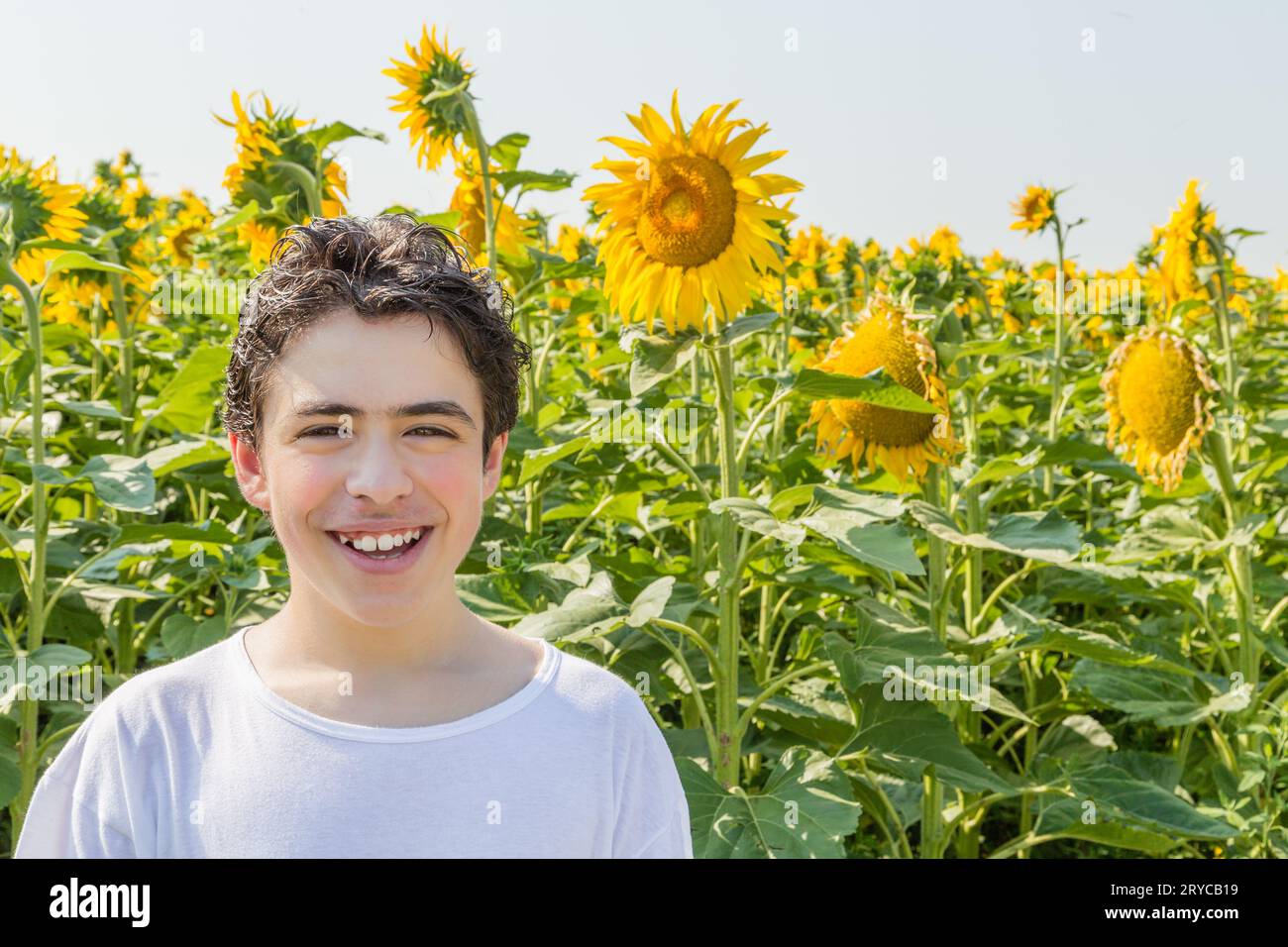 Boy in front flower hi-res stock photography and images - Alamy
