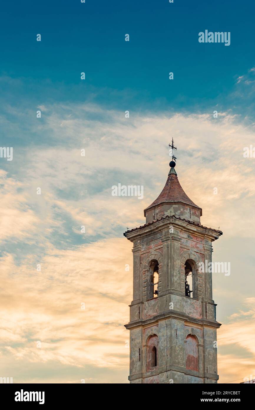 Ancient church tower Stock Photo - Alamy