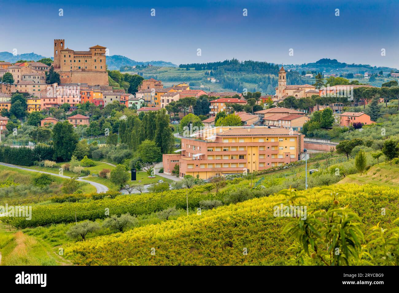 Medieval castle in the rolling hills Stock Photo - Alamy