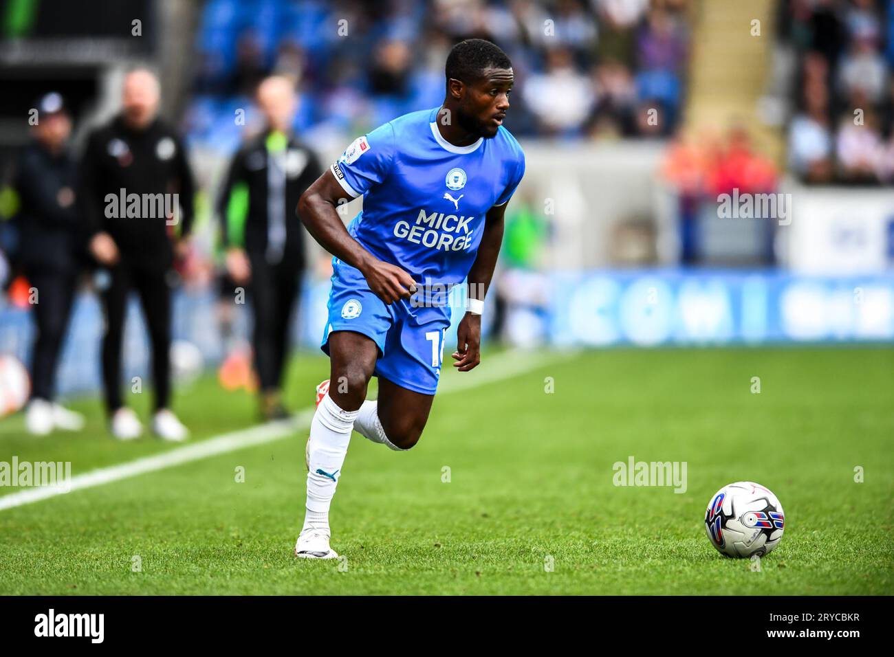 David Ajiboye (16 Peterborough United) controls the ball during the Sky ...