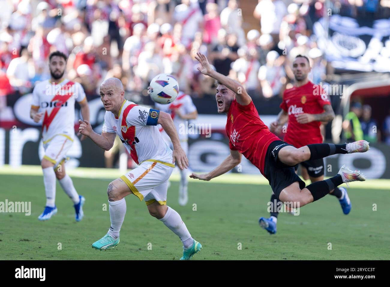MADRID, SPAIN - SEPTEMBER 30: Toni Lato of Mallorca and Isi Palazon of ...