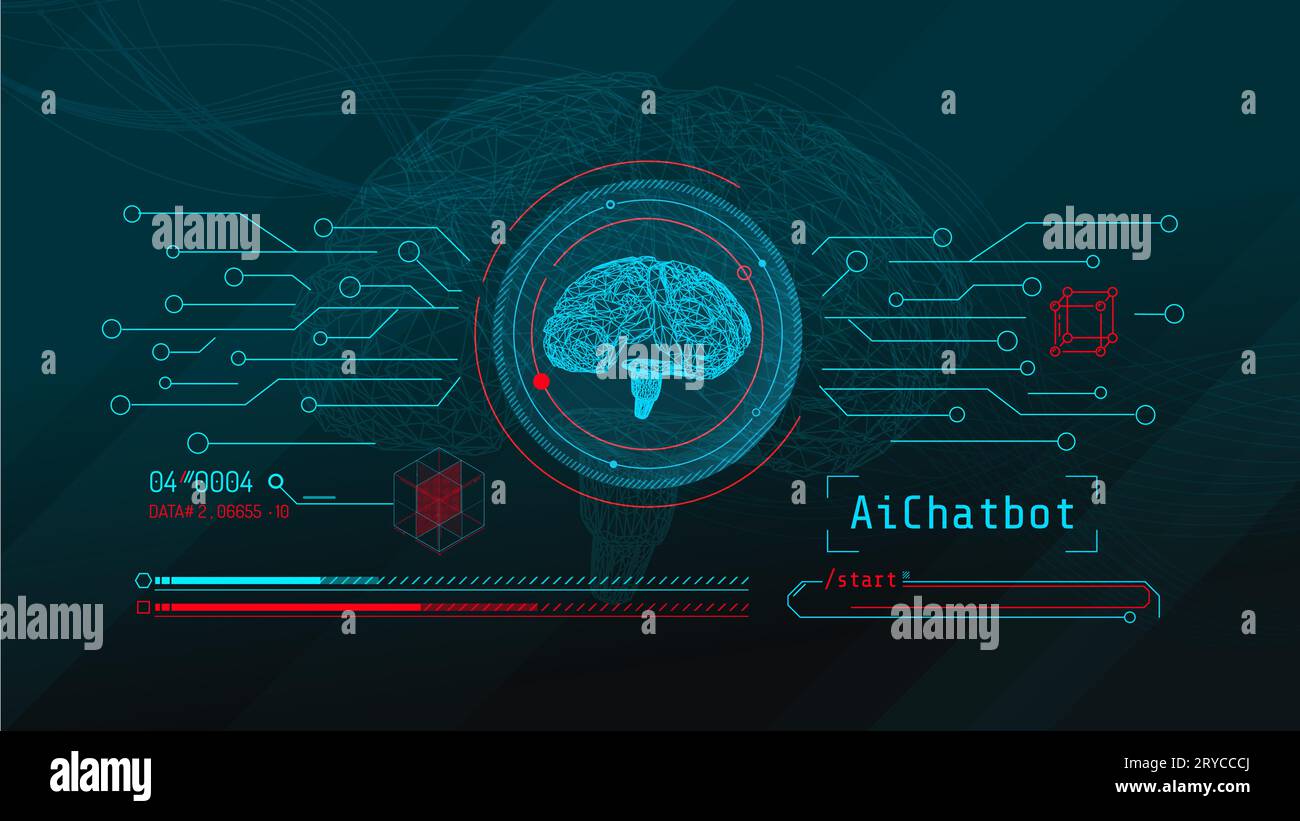 Hologram of digital brain with artificial intelligence, neural network concept Stock Vector ...