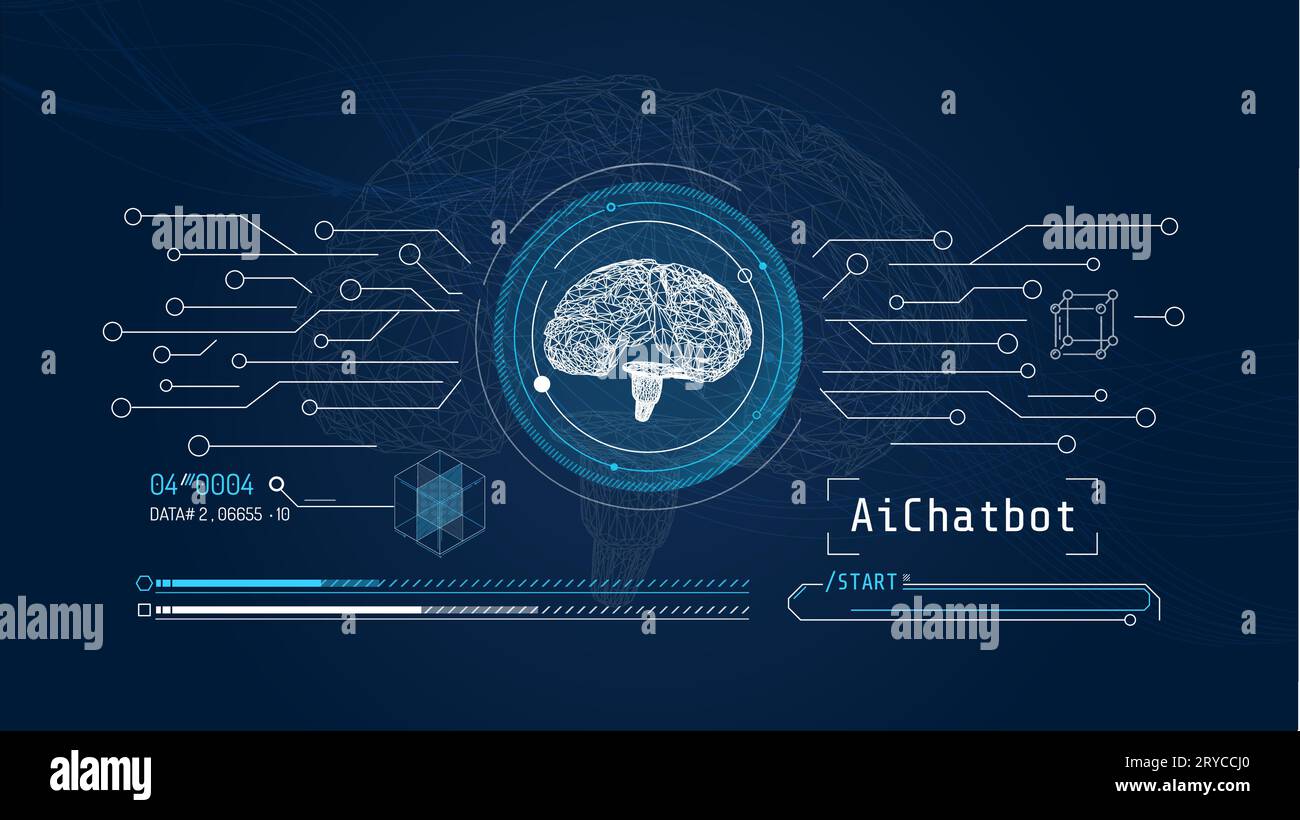 Hologram of digital brain with artificial intelligence, neural network concept Stock Vector ...