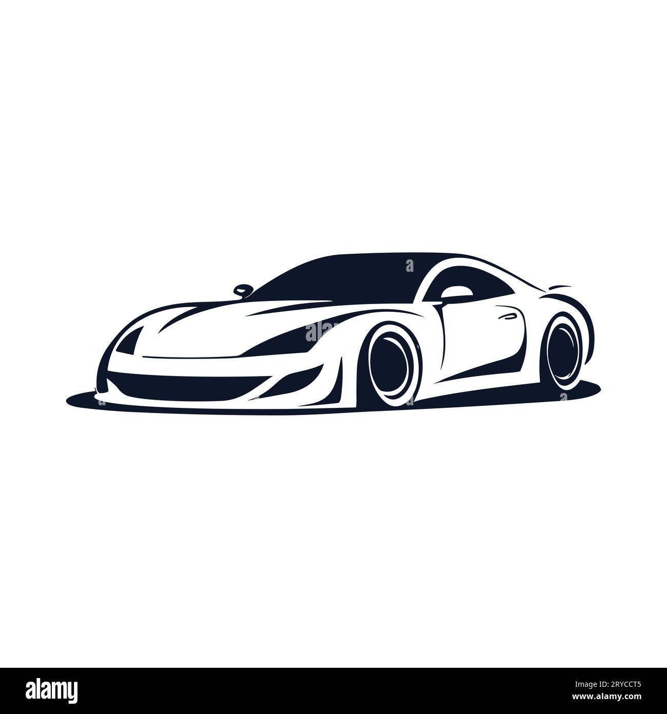 Sport car llogo design. Fast car silhouette icon. Vector illustration ...