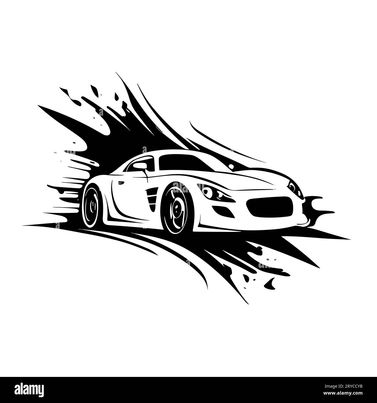 Sport car llogo design. Fast car silhouette icon. Vector illustration ...