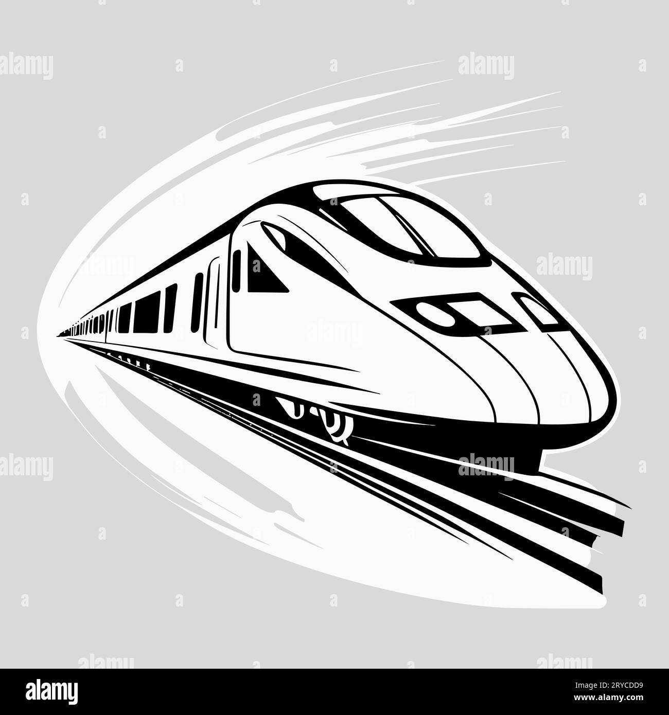 Fast train llogo design. High speed rail silhouette icon. Vector ...