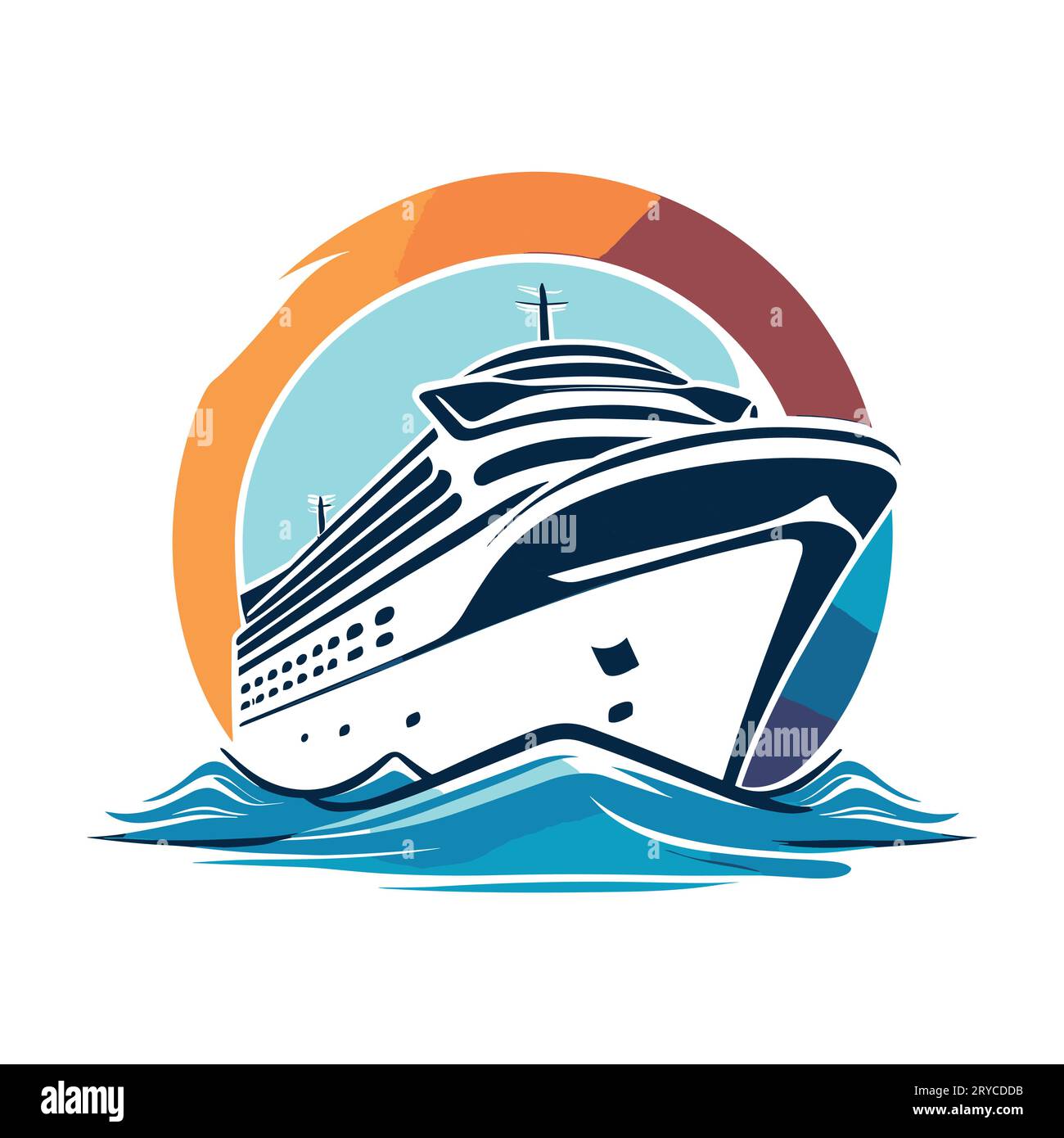 Cruise ship llogo design. Ocean liner silhouette icon. Vector ...