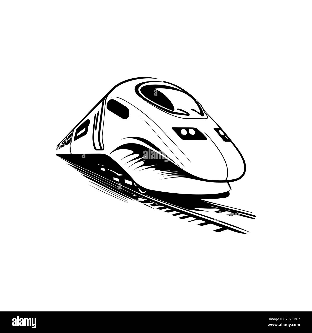 Fast train llogo design. High speed rail silhouette icon. Vector ...