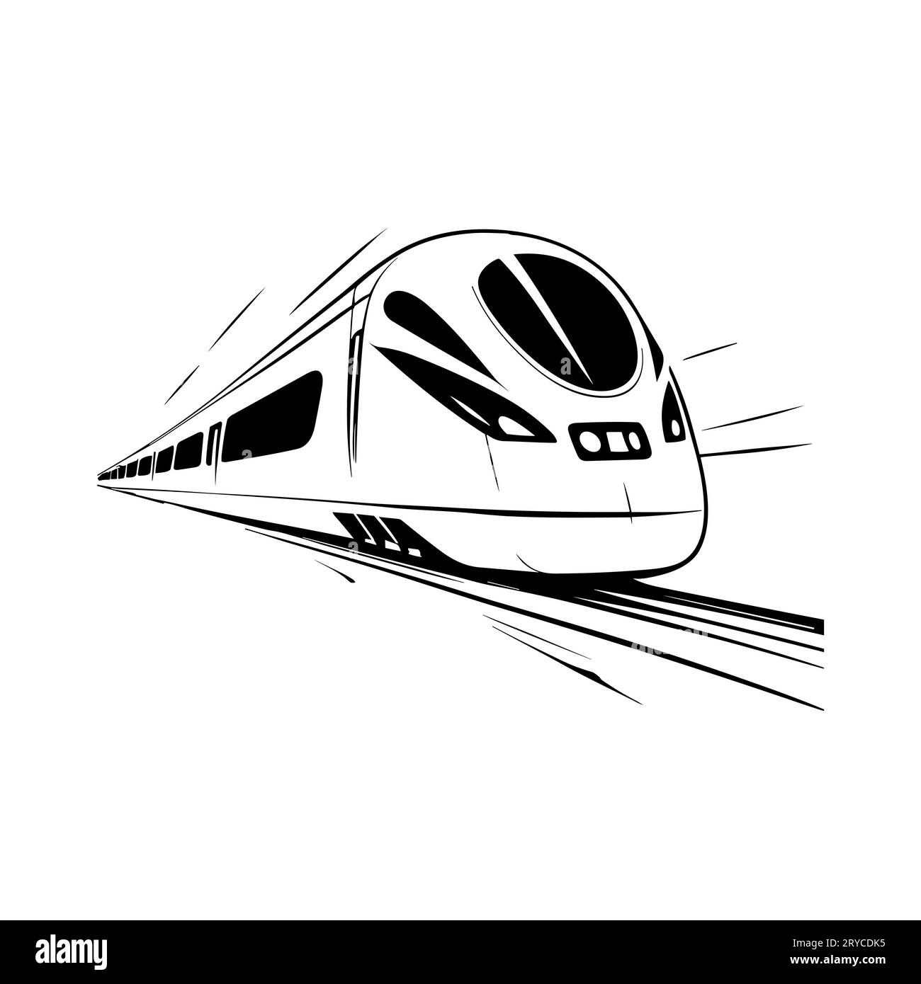 Fast train llogo design. High speed rail silhouette icon. Vector ...