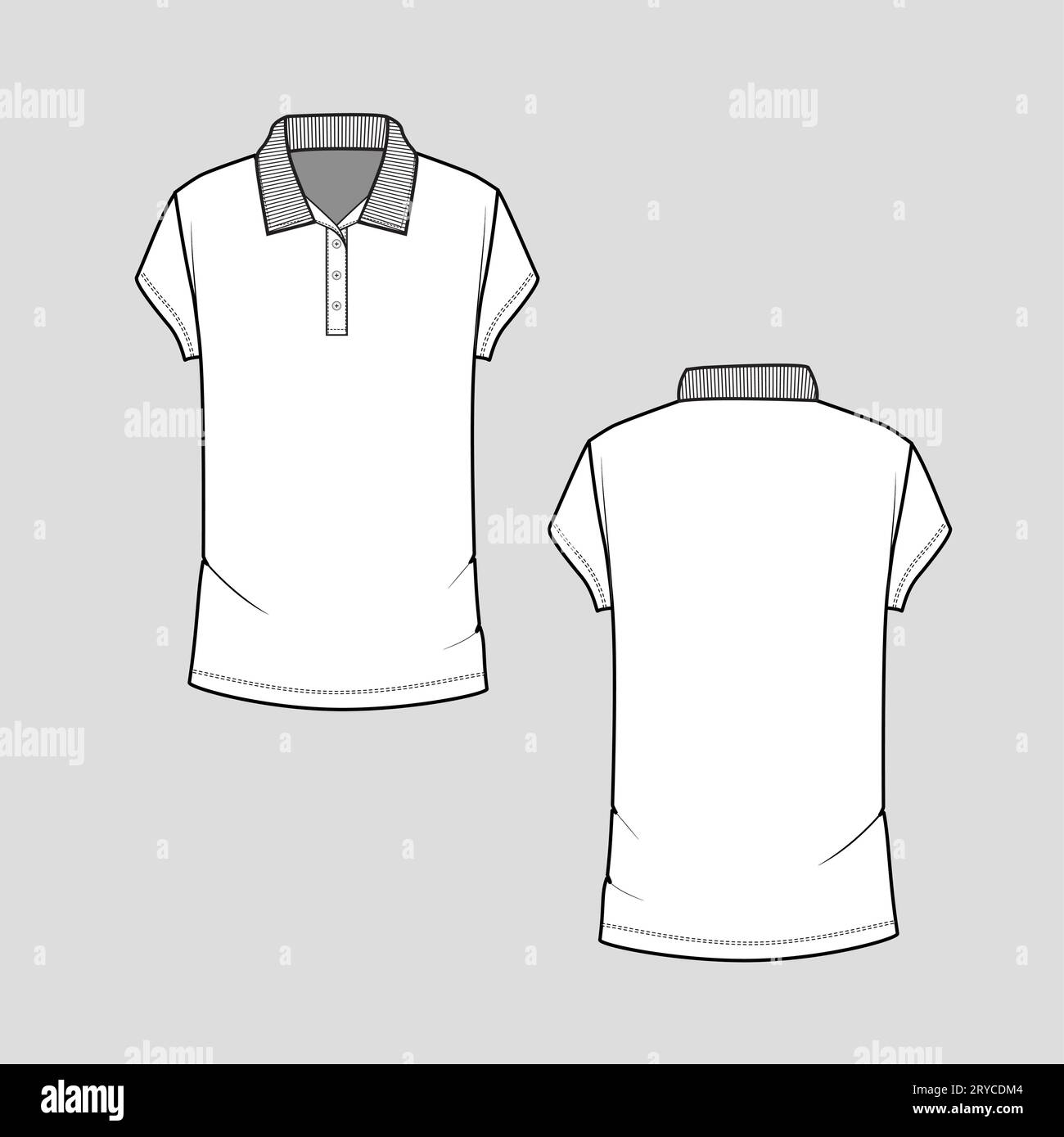 women Collar t shirt button panel placket polo top short sleeve fashion ...