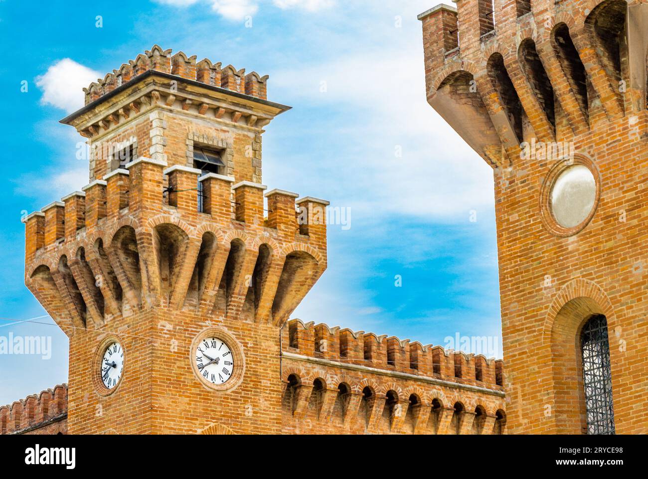 Twin medieval towers Stock Photo - Alamy